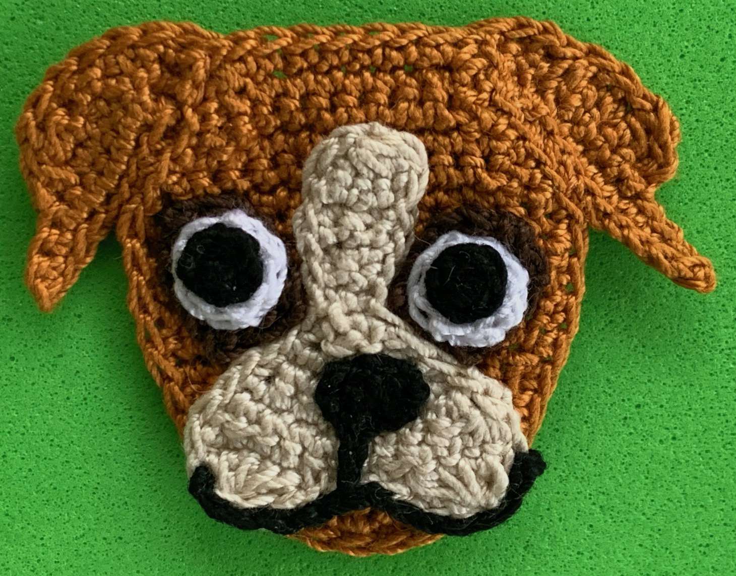 crochet-boxer-dog-2-ply-head-with-ears • Kerri's Crochet