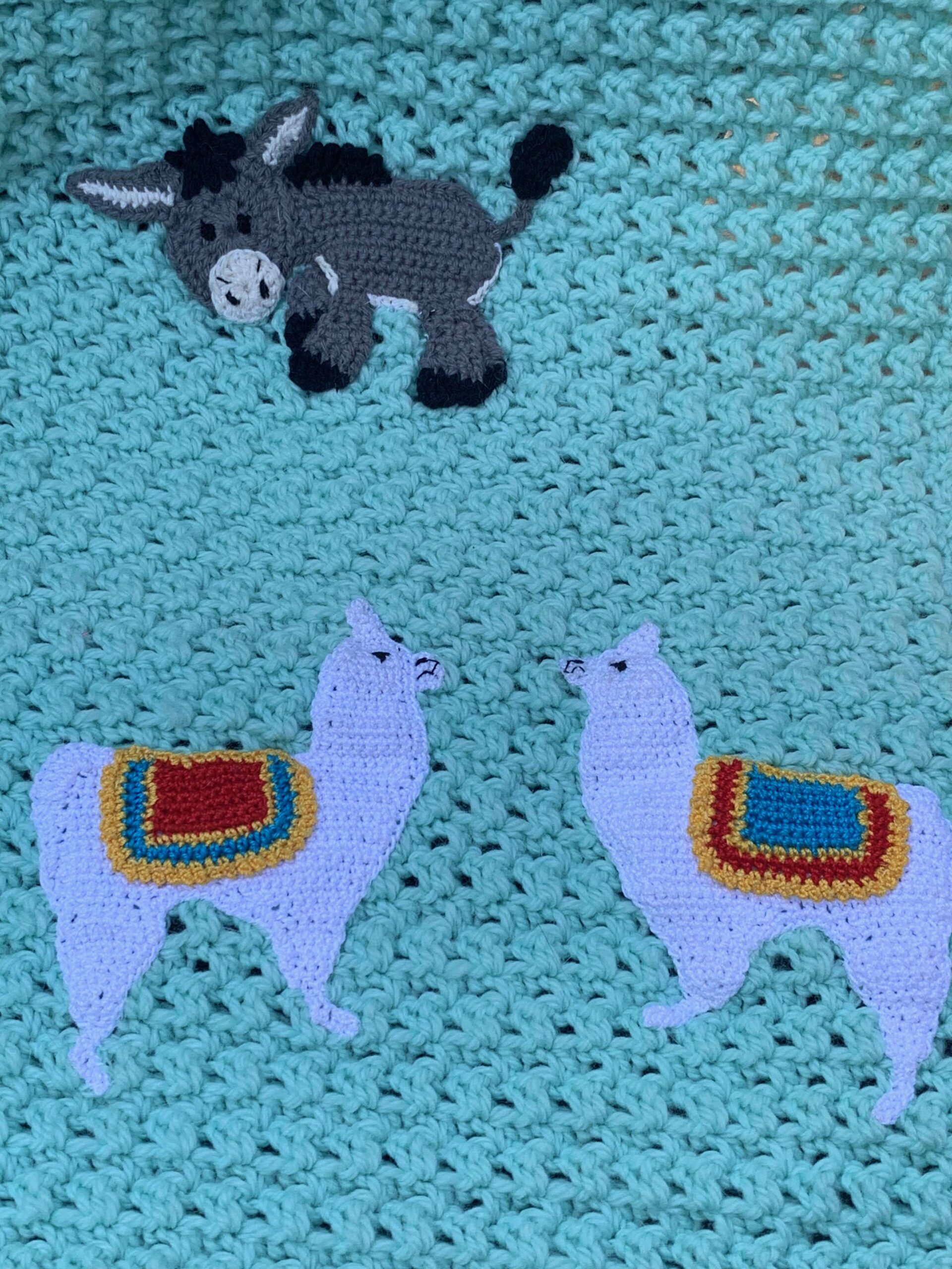 farm-blanket-donkey-and-llamas • Kerri's Crochet