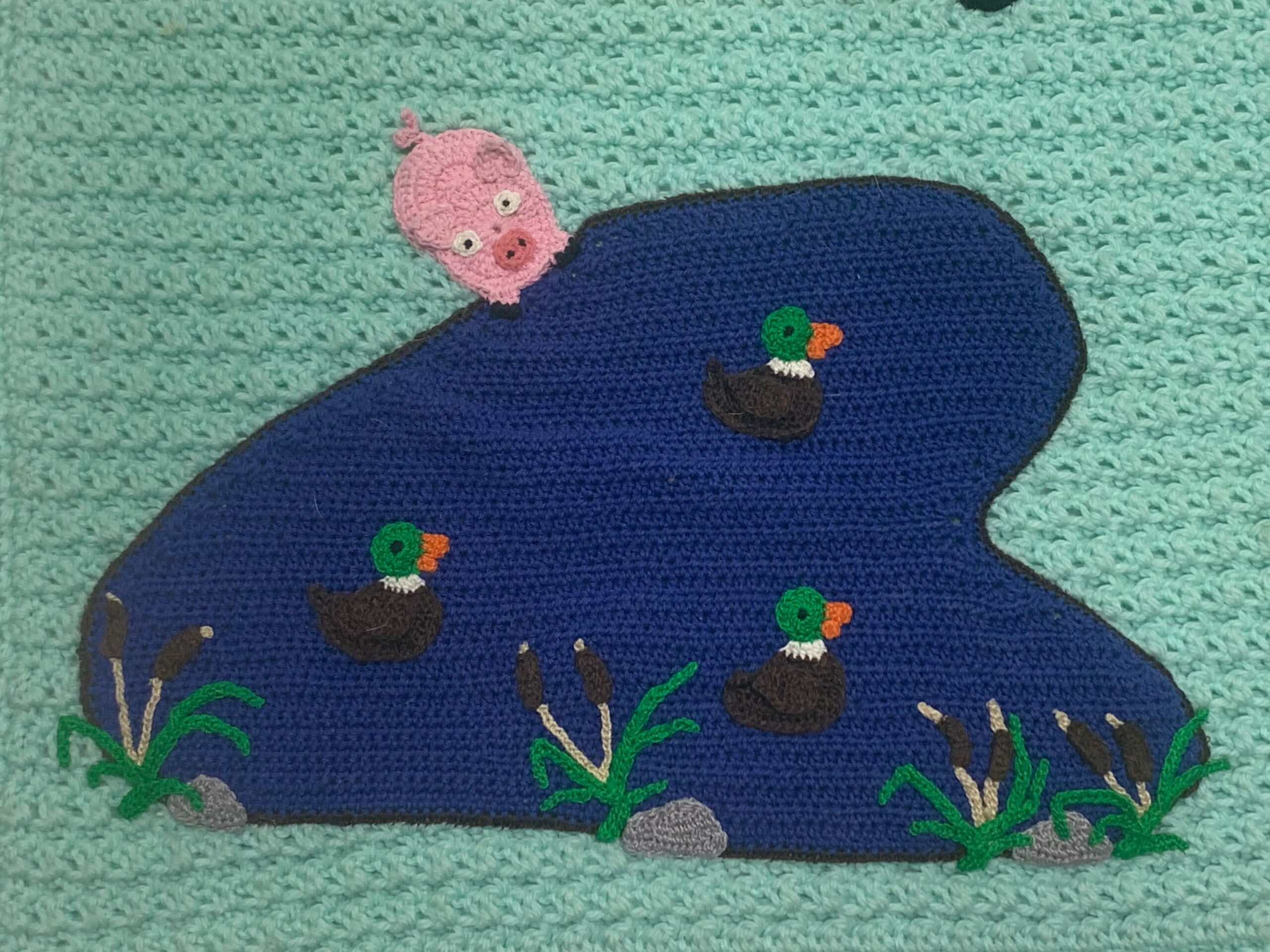 farm-blanket-pond • Kerri's Crochet
