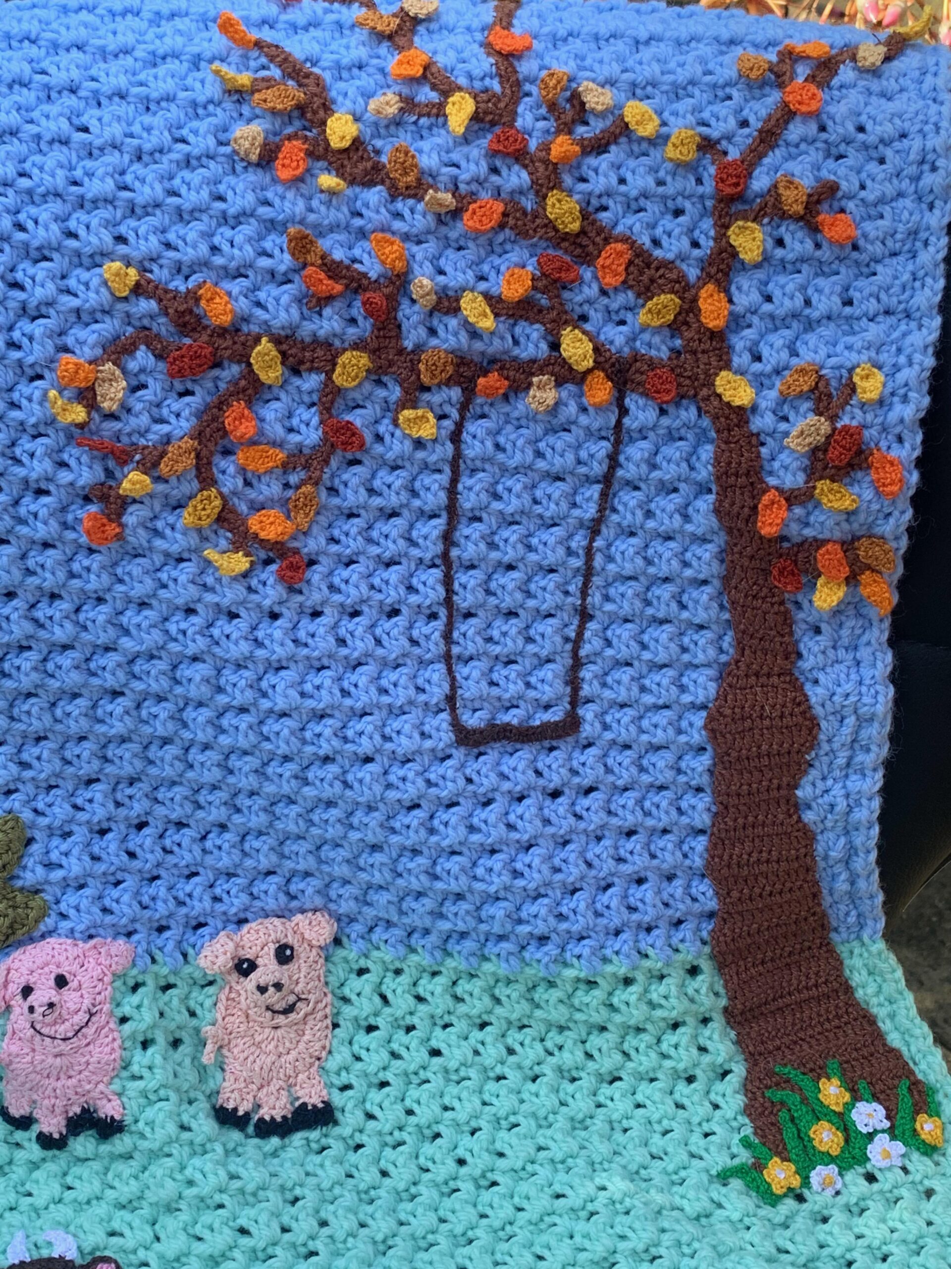 farm-blanket-tree-and-pigs • Kerri's Crochet